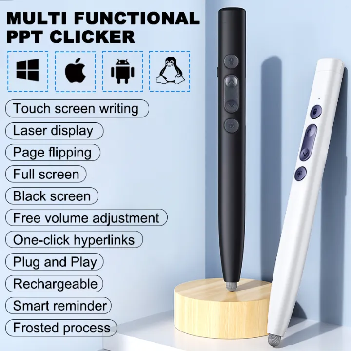 Wireless PowerPoint Clicker Laser Presentation Pointer Remote Control ...