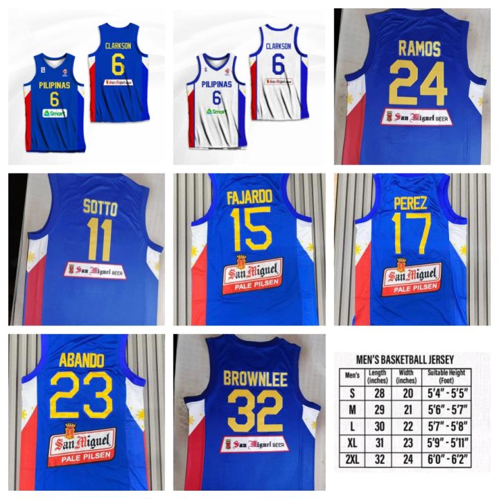 GILAS PILIPINAS CLARKSON FIBA FULL embroidery JERSEY and submation ...