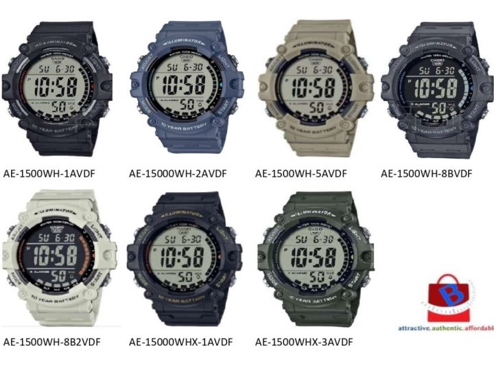 Casio Digital AE-1500WH/AE-1500WHX Series Original & Genuine Watch | Lazada