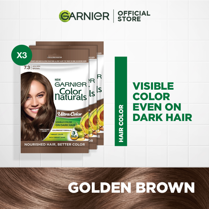 Garnier Color Naturals Shade 7.3 Golden Brown (Set of 3) – Haircolor ...