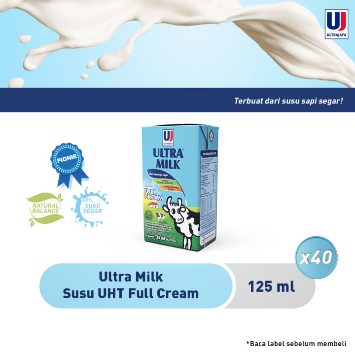 Ultra Milk Susu UHT Full Cream 125ml isi 40 pcs [Karton] | Lazada Indonesia
