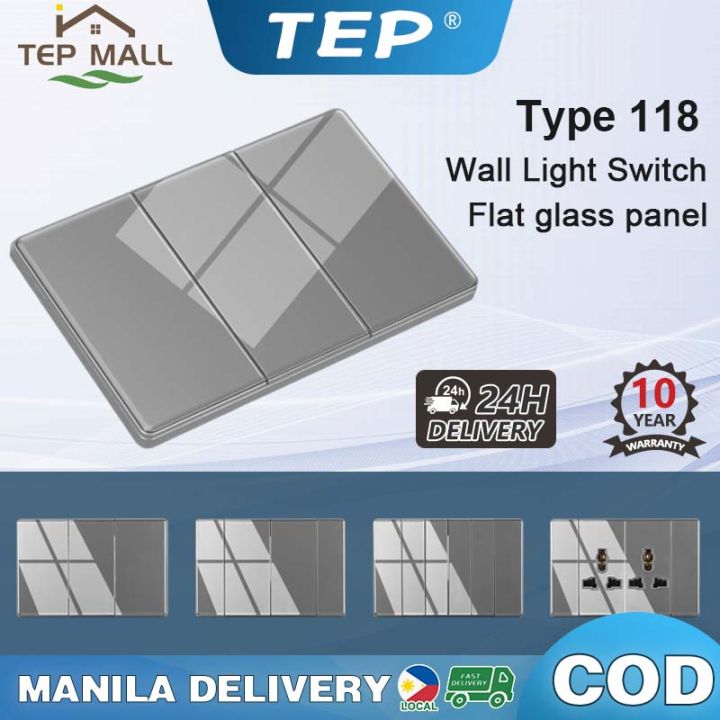 TEP Universal Wall Switch Light Power Socket and Switch 118 Type Flat ...