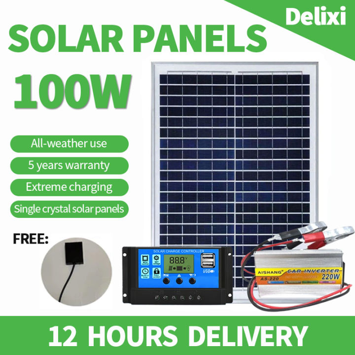 Solar Panel【100 Watts】18v 5.6A Monocrystalline Silicon Solar Panels ...