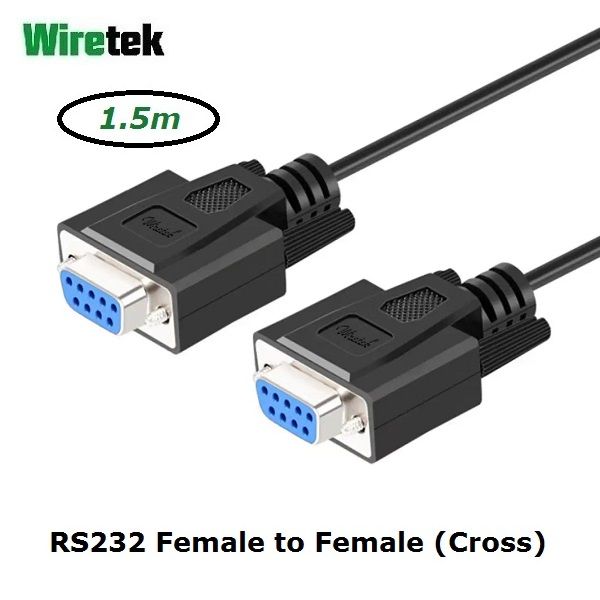 Kabel Serial RS232 Female to Female Cross 1.5 meter WIRETEK | Lazada ...