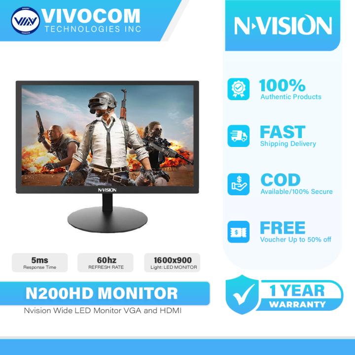 NVISION N200HD-V8 20'' 1600X900 60HZ LED MONITOR | Lazada PH
