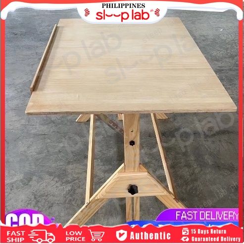Drafting Table Adjustable Height Tilting with Drawers Stool Pen Holder ...