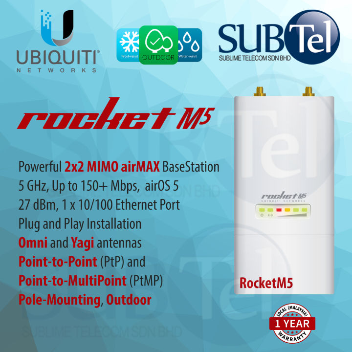 RM5 Ubiquiti Networks Rocket M5 Outdoor 5GHz WiFi BaseStation UBNT ...