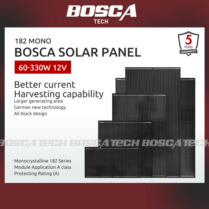 BOSCA Monocrystalline Solar Panel 5YEAR WARRANTY MONO 60W 120W 180W ...