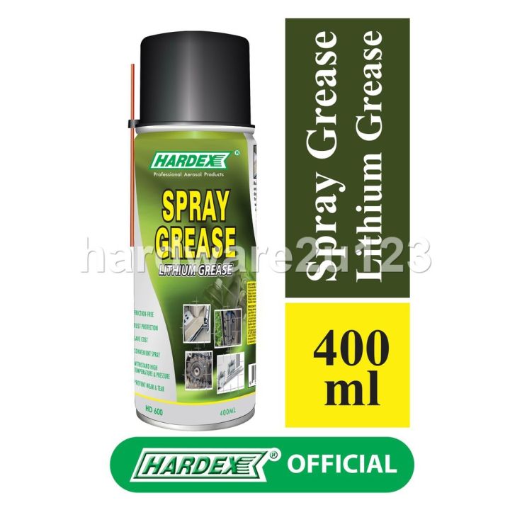 HARDEX Spray Grease Lubricant 400ml Lithium Grease HD600 润滑喷雾剂 | Lazada