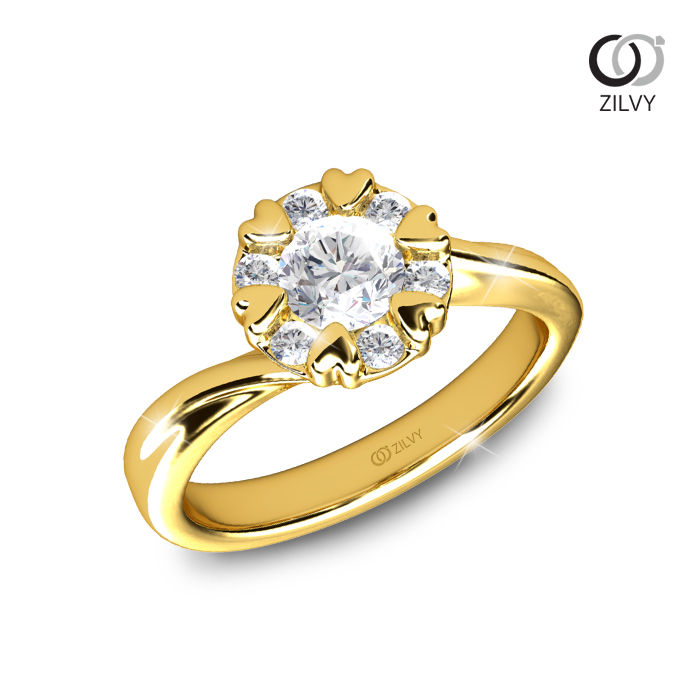 Zilvy - แหวนหญิงเพชรน้ำร้อย 0.52 กะรัต (GR1036) | Lazada.co.th