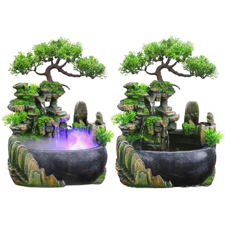 Indoor Simulation Resin Rockery Waterfall Statue Feng Shui Water ...