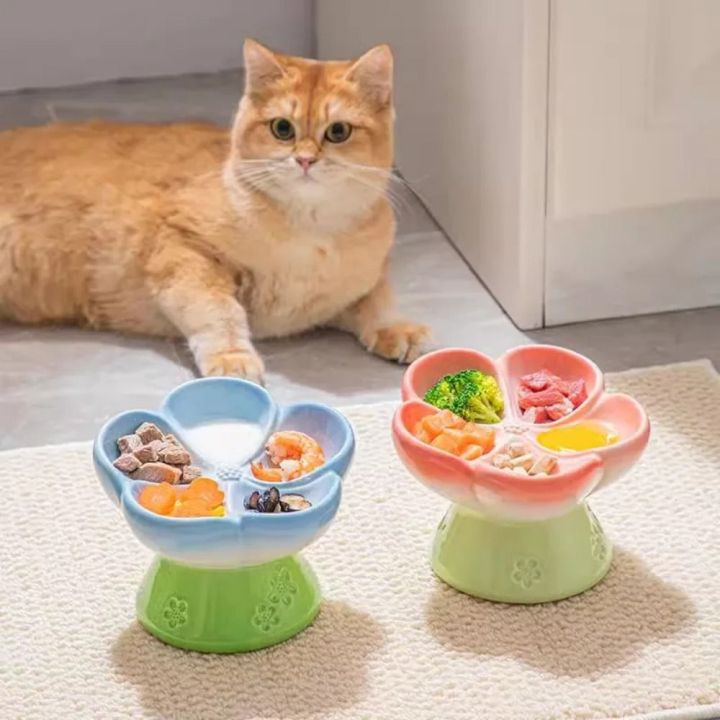 HOMEVOYAG Thay đổi màu sắc dần dần Bát cho mèo ăn chậm Chân cao Hình ...