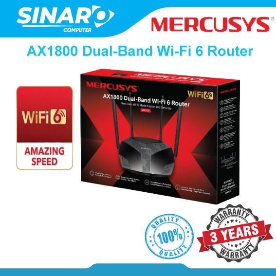 MERCUSYS AX1800 Dual-Band WiFi 6 Router | Lazada
