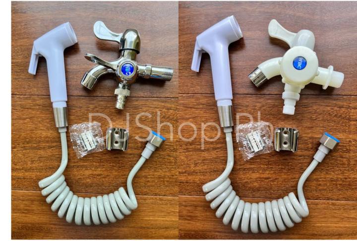 Toilet Sprayer Bidet set White Plastic set Two way faucet | Lazada PH