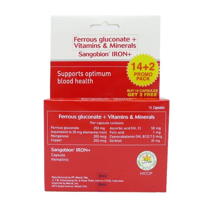 Sangobion Iron 14 Plus 2 Capsule | Lazada PH