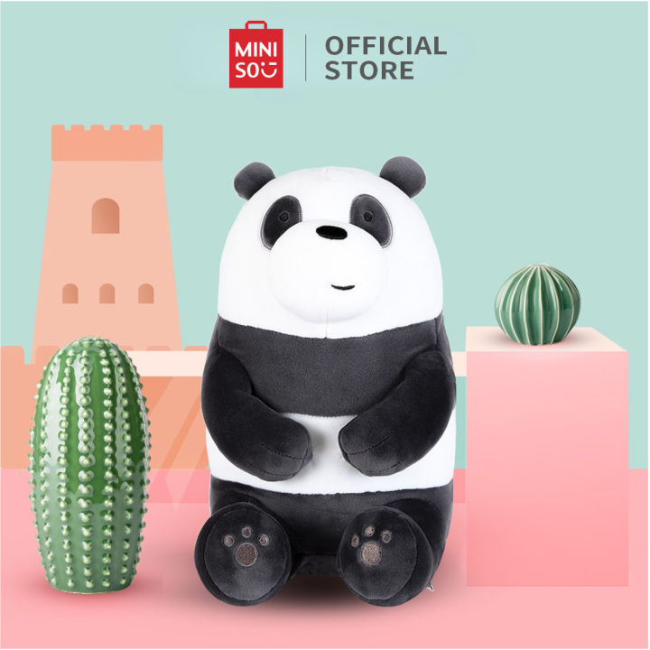 MINISO We Bare Bears Đồ chơi nhồi bông ngồi đáng yêu Panda 30CM | Lazada.vn