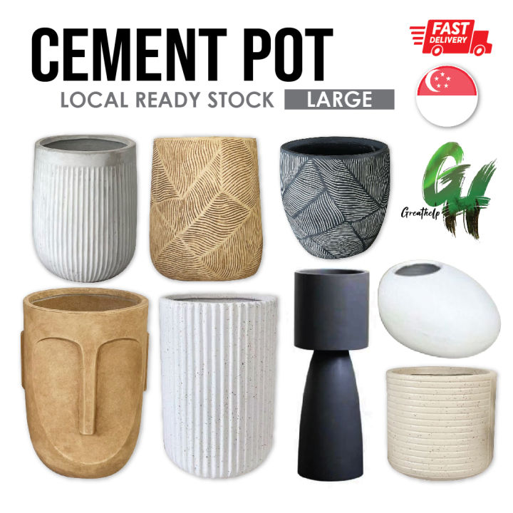 ⭐CEMENT POT ⭐ Cement Planter Pot Flowerpot Ceramic Outdoor Big Plant ...