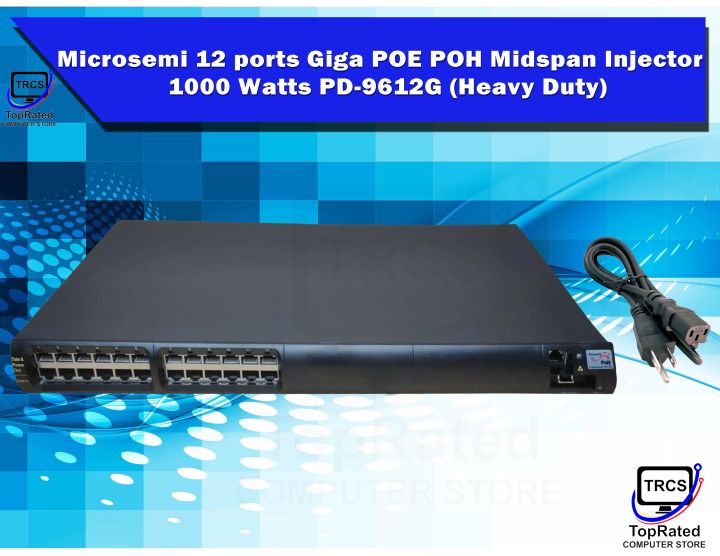 Microsemi 12 ports Giga POE POH Midspan Injector 1000 Watts PD-9612G ...