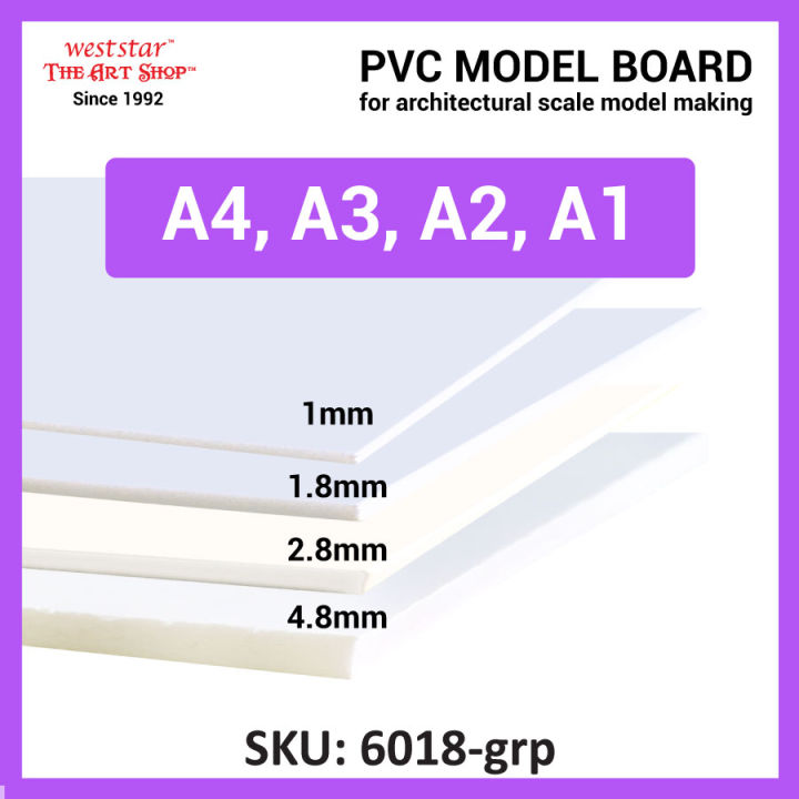 [Weststar TAS] A4, A3, A2, A1 PVC Model Board , Modeling Board For ...