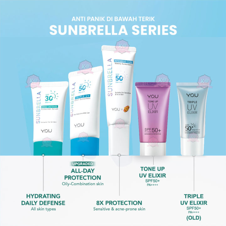 YOU Triple UV Elixir Sunscreen Gel SPF 50+ PA++++ / Sunbrella Triple UV ...