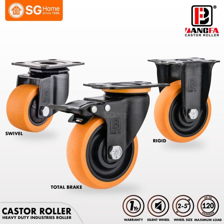 Bangfa Heavy Duty PP TPU Double Ball Bearing Wheel Castor Roller ...