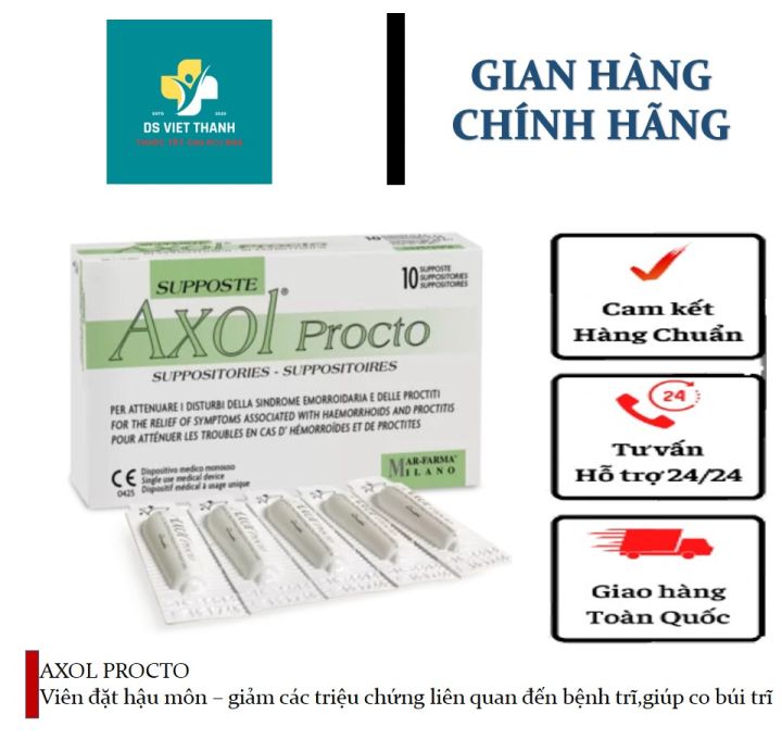 VIÊN ĐẶT AXOL PROCTO - viên đặt hậu môn, hỗ trợ làm giảm các triệu ...