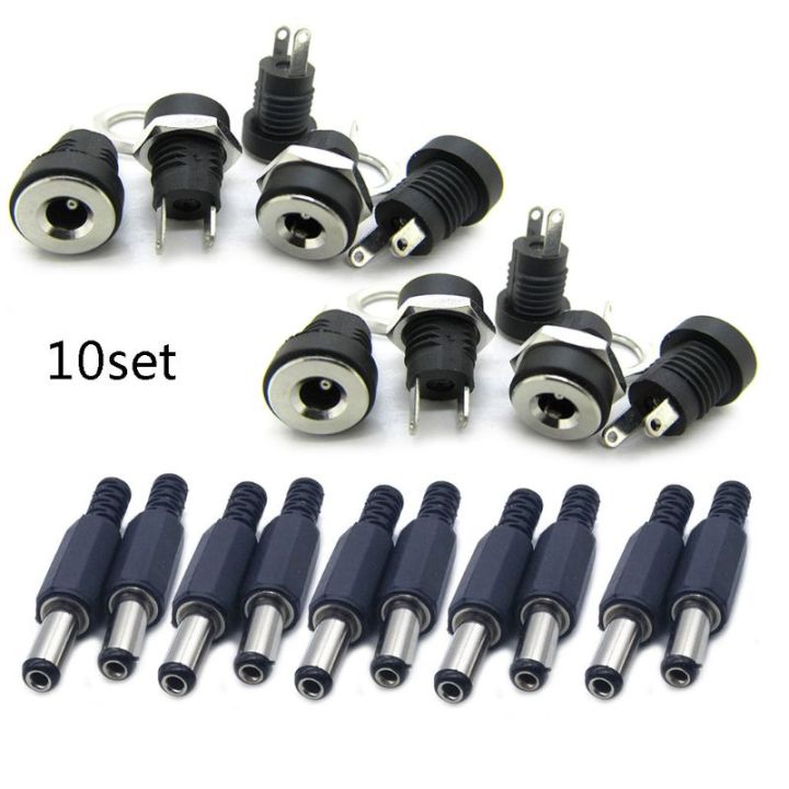 10pairs/set DC Power Connector Pin Female Male Jack Socket Plug Adapter ...