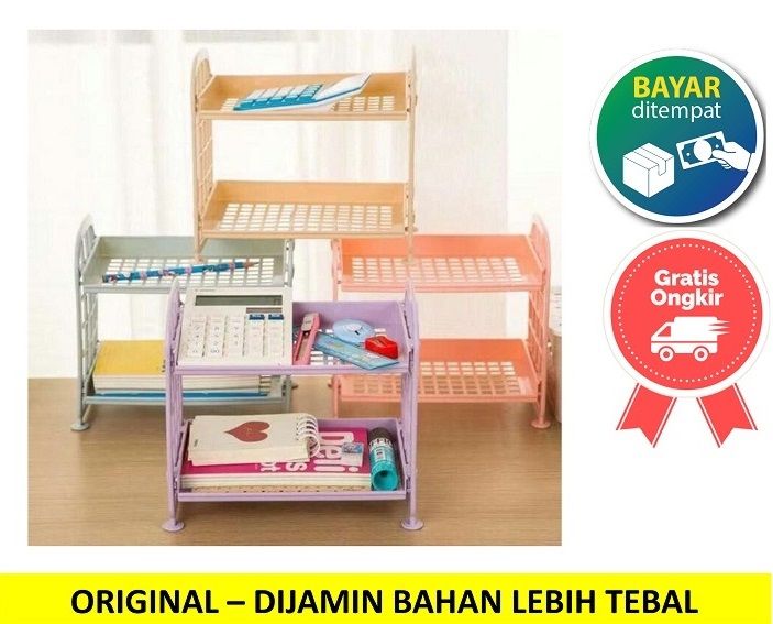 RAK MINI PLASTIK 2 SUSUN RAK SERBAGUNA MULTIFUNGSI 2 TINGKAT ALAT TULIS ...