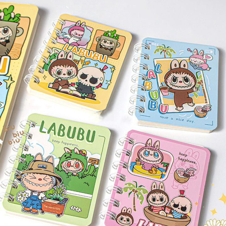 Labubu สมุดจดไดอารี่กระดาษจดบันทึกนักเรียน Notebook Mini A7 4ชิ้น ...