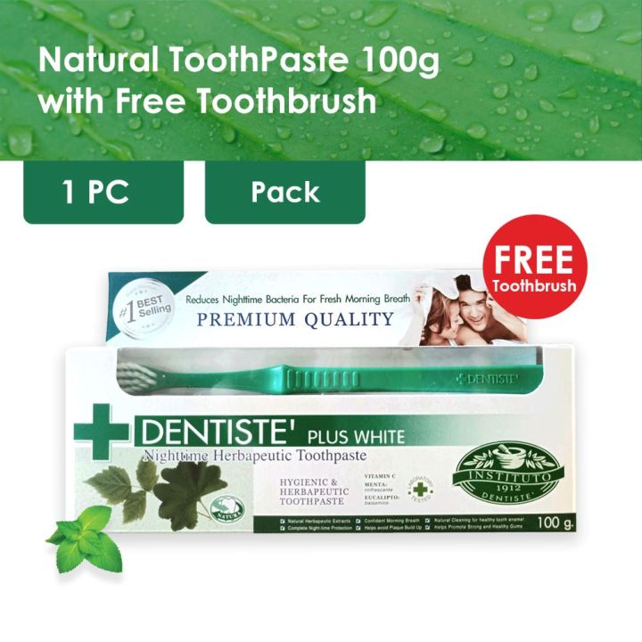 Dentiste Natural ToothPaste 100g with Free Toothbrush | Lazada PH
