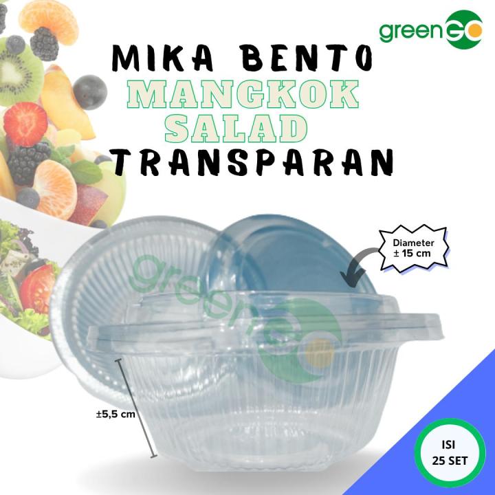 MIKA MANGKOK SALAD ISI 25 SET WADAH DAN TUTUP BUAH SAYUR WARNA ...