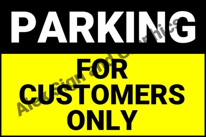 Parking: For Customers Only PVC Signage - A4 Size (7.5 x 11.25 inches ...