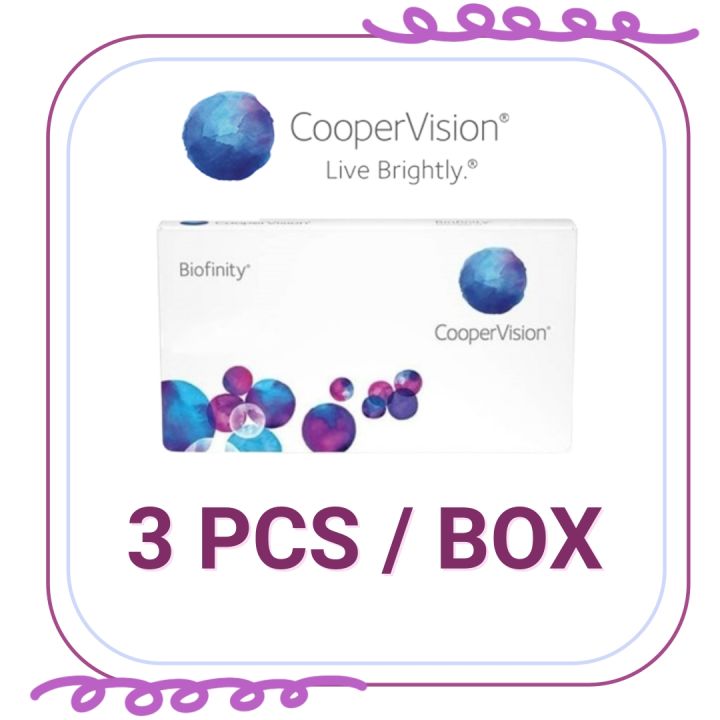 (3 Pcs/ Box) Biofinity Monthly Disposable Silicone Hydrogel Cooper ...