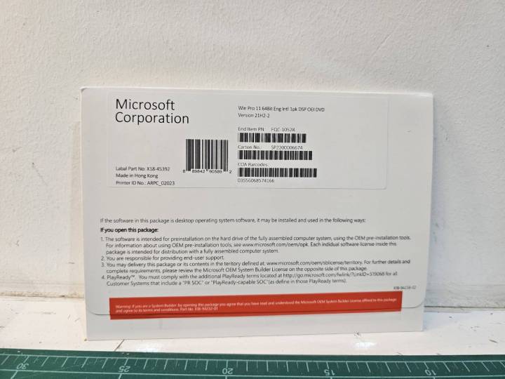 Microsoft Windows 11 Professional 64-Bit Eng Intl - Retail Package (FQC ...