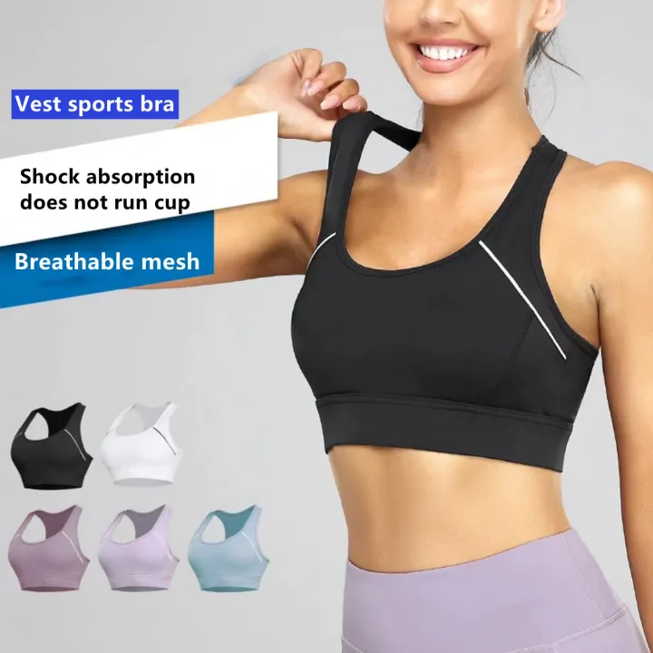 Woman high intensity sports bra yoga professional shockproof running ...