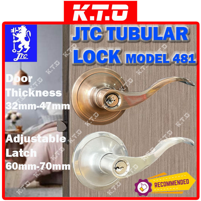 JTC Tubular Lever Handle Lock Set Model 481 ET Stainsteels Sliver ...