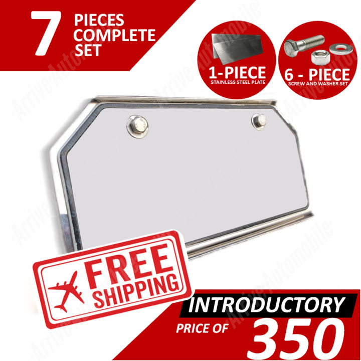 STAINLESS STEEL OLD MOTORCYCLE PLATE NUMBER HOLDER PROTECTOR (HEXAGONAL ...