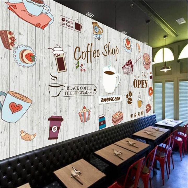 Custom Any Size Coffee Shop Cafe Restaurant Industrial Decor Background ...