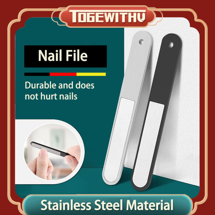 Stainless Steel Nail File, Professional Mini Nail Buffer Files Reusable ...