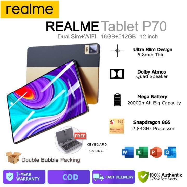Realme Tablet P70 11.6 นิ้ว Android12 (RAM 16GB – ROM 512GB) Dual SIM ...