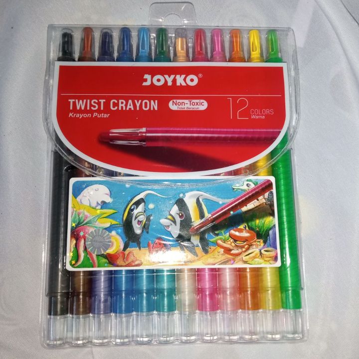 krayon puter joyko besar/pewarna/Krayon Puter 12 Warna/Twist Crayon | Lazada Indonesia