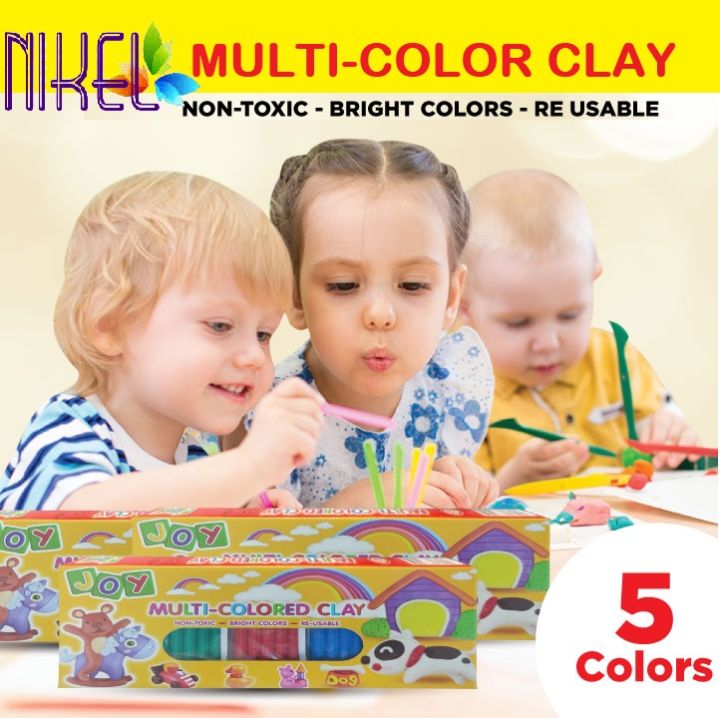NIKEL - 5 Multi Color Clay Bar | Modelling Clay for Arts and Crafts ...