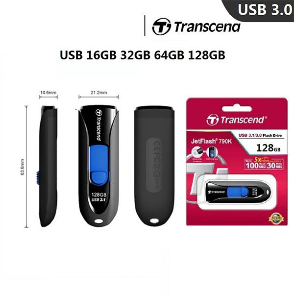 Original Transcend 790K USB Flash Drive 8GB 16GB 32GB 64GB 128GB USB 3. ...