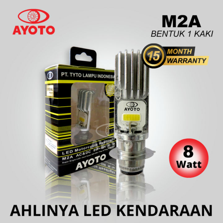 Lampu Led Motor warna PUTIH utama Matic Bebek Socket T19/H6 AYOTO M2A ...