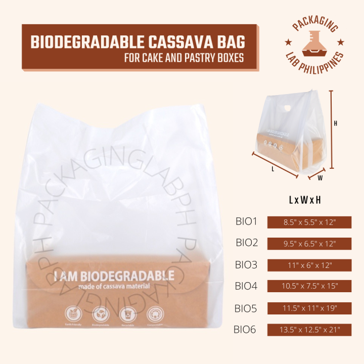 [100pcs] Biodegradable Plastic Bags for Cake Box and Pastry box and ...
