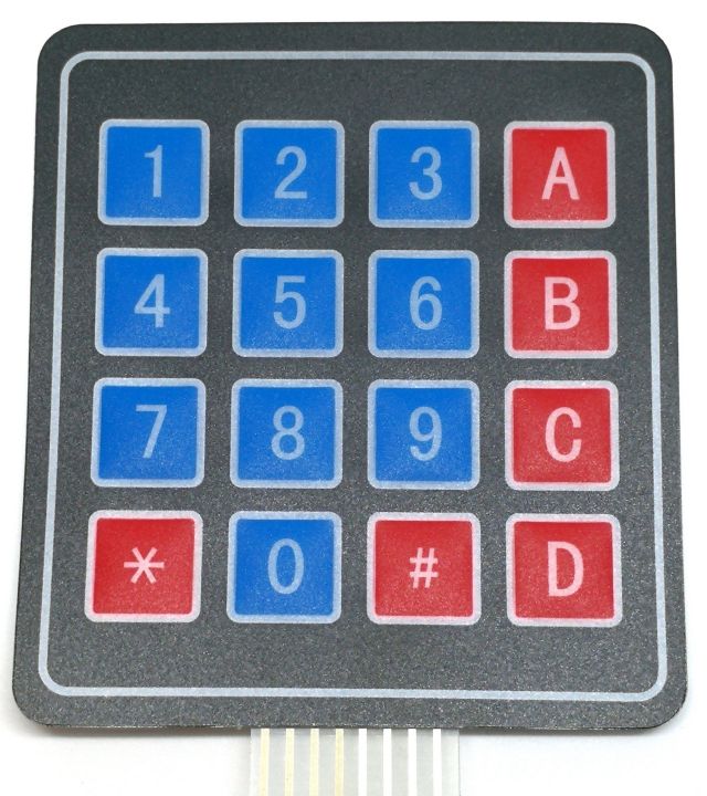 16 คีย์ 4x4 แผงสวิตซ์เมมเบรนเมทริกซ์ Arduino Keypad 4x4 Matrix Keypad