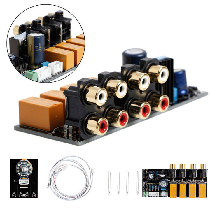 yingke Double-Sided 4 Channel Stereo Audio Input Signal Selector Relay Board Signal Switching ...