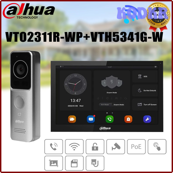 KODKR Dahua Video Intercom Kit 10 inch Wi-Fi Touch Monitor VTH5341G-W ...