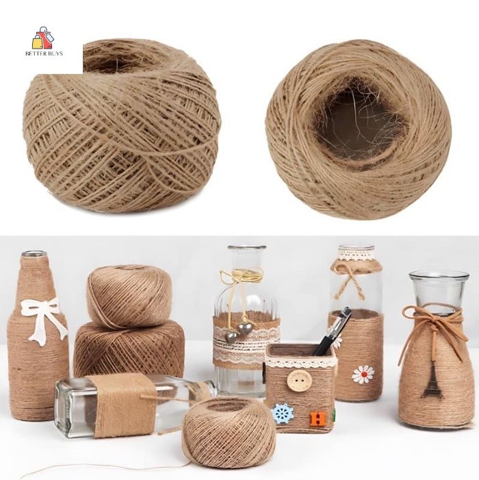 Better Buys Rope String Twisted Craft 100M/roll 1mm Natural Burlap Jute ...