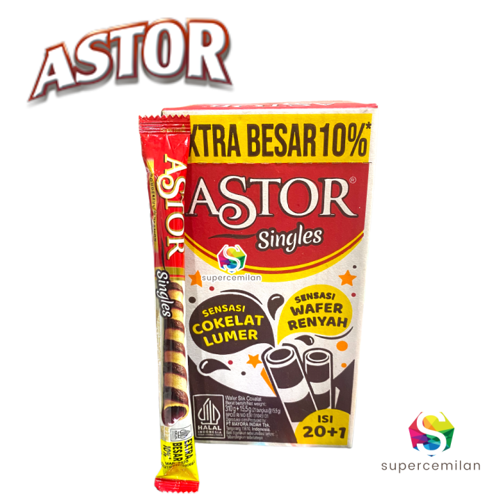 Astor Singles Kemasan Box Isi 20 Pcs | Wafer Roll Cokelat | Lazada ...